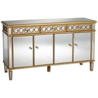 China Living Room Cabinet Modern 4 Drawers 4 Doors Buffet Cabinet Table with Mirrored Finish for sale