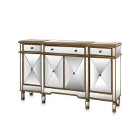 China Living Room Cabinet Modern 4 Drawers 4 Doors Buffet Cabinet Table with Mirrored Finish for sale