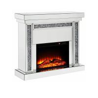 China Wooden Floating Crystal Electric Mirrored Furniture Fireplace Crushed Diamond for sale
