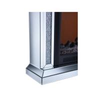 China Wooden Floating Crystal Electric Mirrored Furniture Fireplace Crushed Diamond for sale