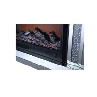 China Wooden Floating Crystal Electric Mirrored Furniture Fireplace Crushed Diamond for sale