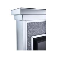 China Wooden Floating Crystal Electric Mirrored Furniture Fireplace Crushed Diamond for sale