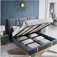 China Leather Tufted Upholstered Bed Modern King Bedroom Sets for sale