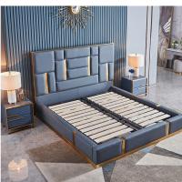 China Leather Tufted Upholstered Bed Modern King Bedroom Sets for sale