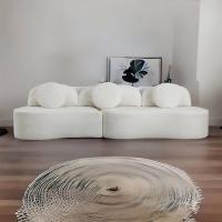 China Customized Boucle Fabric Sofa White Fabric Couch Set Home Luxury for sale
