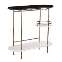 China ODM Black Gold Rolling Drinks Cart Trolley for Kitchen for sale