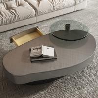 China OEM Stainless Steel Contemporary Round Coffee Table With Metal Base for sale