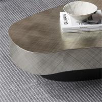 China OEM Stainless Steel Contemporary Round Coffee Table With Metal Base for sale