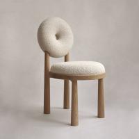 China Oak Wooden Cashmere Dining Chairs Lamb Velvet For Modern Office for sale