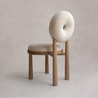 China Oak Wooden Cashmere Dining Chairs Lamb Velvet For Modern Office for sale