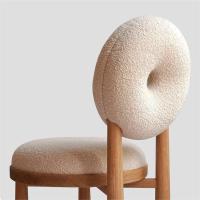 China Oak Wooden Cashmere Dining Chairs Lamb Velvet For Modern Office for sale