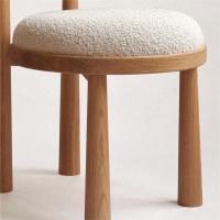 China Oak Wooden Cashmere Dining Chairs Lamb Velvet For Modern Office for sale