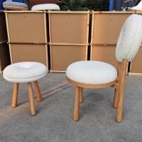 China Oak Wooden Cashmere Dining Chairs Lamb Velvet For Modern Office for sale