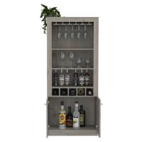 China Stainless Steel Corner Wine Cabinet Racks With Temperature Control And Wood Shelves for sale
