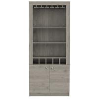 China Stainless Steel Corner Wine Cabinet Racks With Temperature Control And Wood Shelves for sale