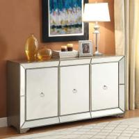 China Contemporary 3 Door Mirrored Buffet Cabinet Sideboard Unit Home Furniture for sale