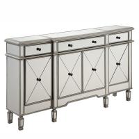 China Contemporary 3 Door Mirrored Buffet Cabinet Sideboard Unit Home Furniture for sale
