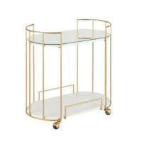 China Metal Modern Drinks Trolley Gold Glass Bar Cart Hotel Food Serving for sale