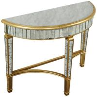 China Antique Silver Mirrored Furniture Demilune Console Table Custom for sale