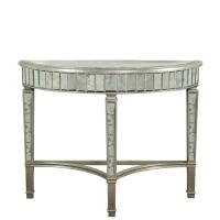 China Antique Silver Mirrored Furniture Demilune Console Table Custom for sale