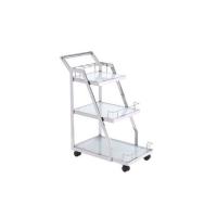 China Wedding Catering minimalist Bar Serving Cart Metal Glass Tea Wine Serving Trolley for sale