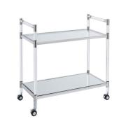China Wedding Catering minimalist Bar Serving Cart Metal Glass Tea Wine Serving Trolley for sale