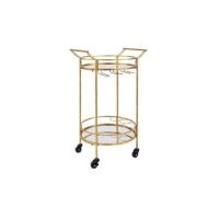 China Wedding Catering minimalist Bar Serving Cart Metal Glass Tea Wine Serving Trolley for sale
