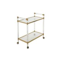 China Wedding Catering minimalist Bar Serving Cart Metal Glass Tea Wine Serving Trolley for sale