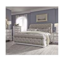 China Wood Master Bedroom Furniture Upholstered Platform Bed for sale