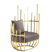 China Eichholtz Santorini Velvet Single Sofa Chair Seater With Stainless Steel Frame And Legs for sale