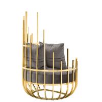 China Eichholtz Santorini Velvet Single Sofa Chair Seater With Stainless Steel Frame And Legs for sale