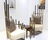 China Eichholtz Santorini Velvet Single Sofa Chair Seater With Stainless Steel Frame And Legs for sale