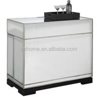 China Modern 2 Door Crystal Mirrored Buffet Cabinet Rolling Bar OEM for sale