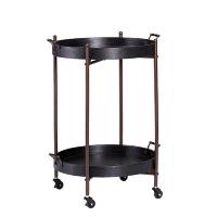 China Stainless Steel Minimalist Bar Cart Trolley On Wheels For Beverage Apartment for sale