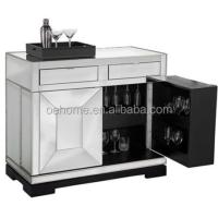 China Modern 2 Door Crystal Mirrored Buffet Cabinet Rolling Bar OEM for sale