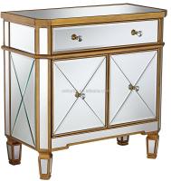 China Modern 2 Door Crystal Mirrored Buffet Cabinet Rolling Bar OEM for sale