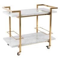 China Marble Top Drinks Trolley Black Trolley Rattan Bar Cart for sale
