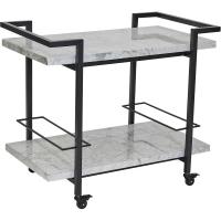 China Marble Top Drinks Trolley Black Trolley Rattan Bar Cart for sale