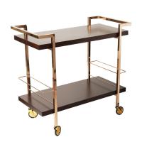 China Marble Top Drinks Trolley Black Trolley Rattan Bar Cart for sale