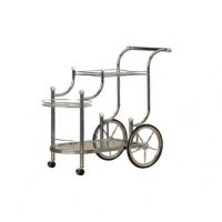China Steel Frame Gold Glass Bar Cart Beverage Liquor Trolley Furniture for sale