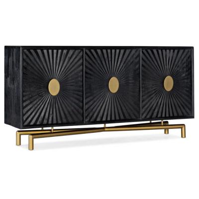 China Customized 40 Inch Buffet Cabinet Black TV Sideboard MDF Material for sale