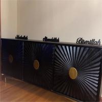 China Customized 40 Inch Buffet Cabinet Black TV Sideboard MDF Material for sale
