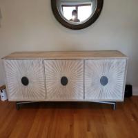 China Customized 40 Inch Buffet Cabinet Black TV Sideboard MDF Material for sale