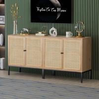 China Decorative MDF Slat Wood Cabinet Sideboard Kitchen Apartment for sale