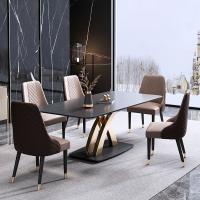 China OEM Black Dining Table Marble Onyx Modern Furniture for sale