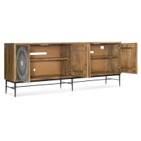 China Contemporary Low Wooden Sideboard TV Cabinet Brown 4 Door for sale