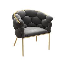 China Metal Artist Dressing Table Chair Gold Makeup Blue Gray Velvet for sale