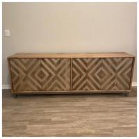 China Custom Wooden Kitchen Sideboard Media Console With Glass Doors for sale