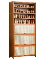 China Customized Slim Bamboo Wooden Shoe Cubby Storage Cabinet for sale