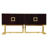 China Hotel Low Wood Mirrored Sideboard Unit Entertainment Console Table for sale